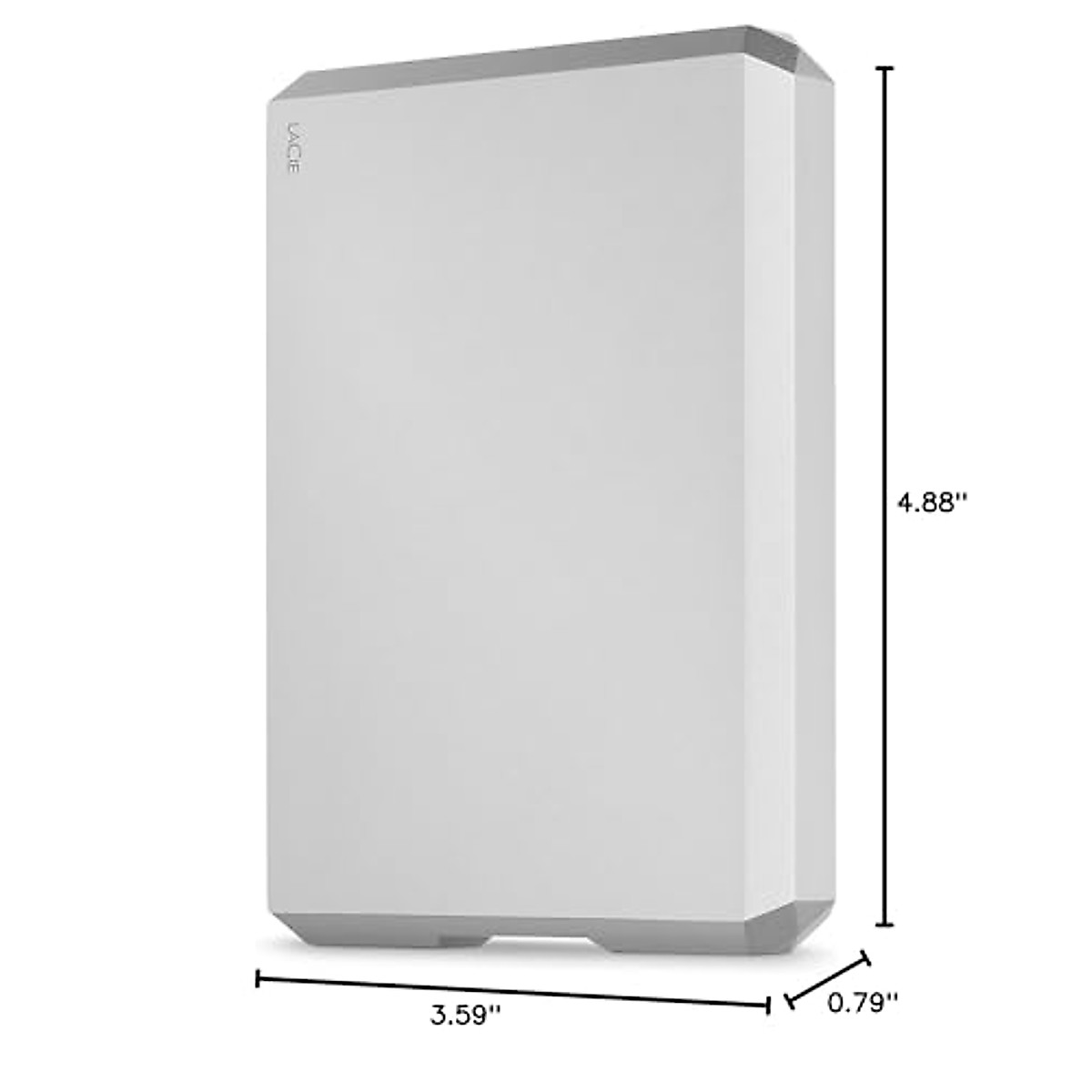 LaCie Mobile Drive 4TB External Hard Drive Portable HDD – Moon Silver USB-C USB 3.0, for Mac and PC Desktop, 1 Month Adobe CC (STHG4000400)