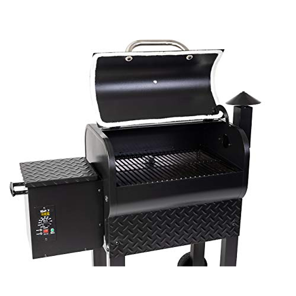 Prime Pellet Grill 81222 KC King 300 Square Inches Grilling Area Electric Pellet Smoker Grill Convection Oven Slow Roaster Auto Pilot With Digital Temprature Control & Hands Free Thermometers - Black