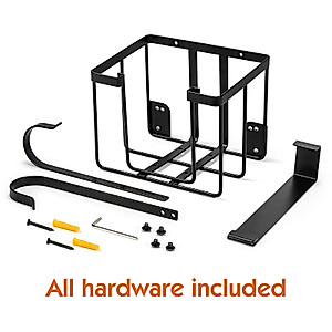 ORLESS Over The Door/Wall Mount Ironing Board Hanger, Laundry Room Iron and Ironing Caddy Board Storage Holder, Black