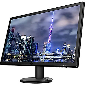 HP V24 FHD 1920x1080 Monitor 2 Pack Bundle with HDMI, FreeSync, Low Blue Light, and 2 Bluetooth Speakers for Professional Sound, Built-in Microphone and Remote Shutter for Photos