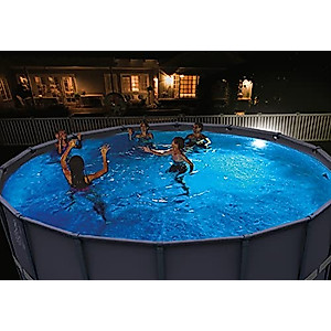 Intex Underwater LED Magnetic Above Ground Wall Pool Light with Magnetic Transmitter and 4 Different Color Options, Multicolor/White