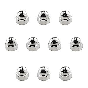 E-outstanding 10pcs Stainless Steel Hex Acorn Cap Nut Decorative Round Head Cover Dome, 1/4-20