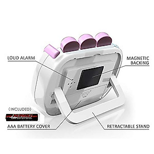 PINGKO Digital Kitchen Timer Fashion Design Clock Cooking Timer with Big Digits,Large LCD Display, Loud Alarm, Magnetic Backing Stand,Battery Included-Pink