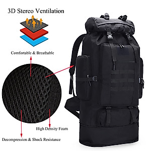 Wesoke 100L Hiking Camping Backpack Travel MOLLE Rucksack,Military Tactical Daypacks,Thickened Waterproof Outdoor Backpack