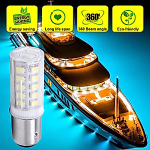 HQRP 2-Pack LED Light Bulb compatible with Aqua-Signal Series 40 41 42 50 Masthead Light Marine Navigation 3541002000 3108104000 3540002000 40400 40420 40000 40001 40020 12-24V