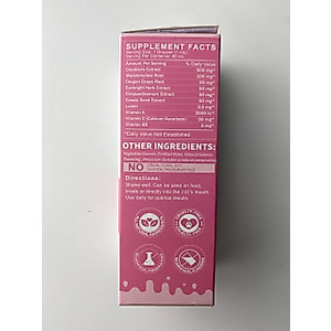 Tear Stain Supplement for Cat | Prevent and Eliminate Cats Tear Stains | 60ML Cat Tear Stain Remover Drops for Eye Health, Immune System | with Cranberry, Marshmallow & Vitamins | Salmon Flavor