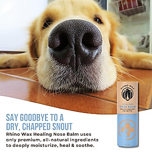 Rhino Wax - Healing Dog Nose Balm 2oz - Natural Snout Soother for Dogs - For Dry, Cracked, Irritated Noses - Dog Nose Butter - Dog Nose Moisturizer - 100% Natural Ingredients - Lick-Safe - Made in USA