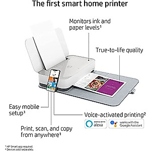 PC Universal Tango X Smart Wireless Printer with Indigo Linen -Cover – Mobile Remote Print, Scan, Copy, HP Instant Ink 3-Port USB Charger