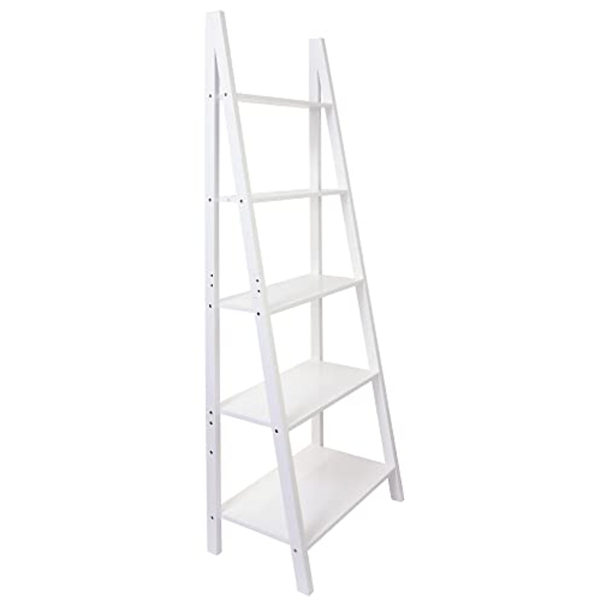 Kiera Grace Providence Miller Floor Shelf – White Matte Finish, 5-Tiered, 71-Inch by 25-Inch by 18-Inch