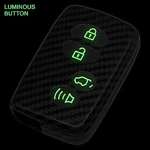 TANGSEN Smart Key Fob Case Cover Compatible with Toyota Avalon Camry Corolla Highlander Prius RAV4 Sequoia VENZA Scion FR-S Subaru BRZ Silicone Rubber Night-Luminous Black