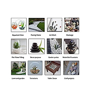 VANNEF Stone Decorative Aquarium and Vase Fillers Pebbles for Garden and Home Decor (White, 4kg)