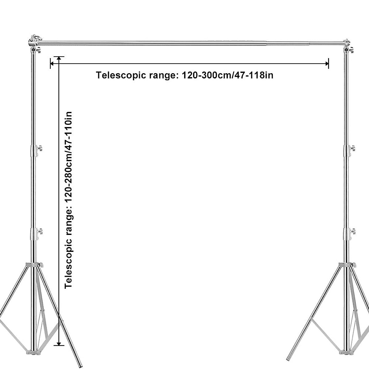Stainless Steel Backdrop Stand 9.5ftx10ft Photo Stand for Backdrop Video Adjustable Background Support Stands for Portrait & Studio Photography, Photoshoot, Parties, Baby Shower, Birthday, Wedding