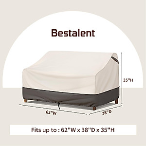 Bestalent Patio Furniture Covers Waterproof,Outdoor Sofa Loveseat Covers Fits up to 62W x 38D x 35H inches