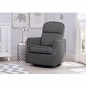 Delta Children Blair Slim Nursery Glider Swivel Rocker Chair, Charcoal
