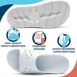 HUHV Max Cushion Arch Pod Tech Recovery Women's Slide - Light Grey, Size 9 US