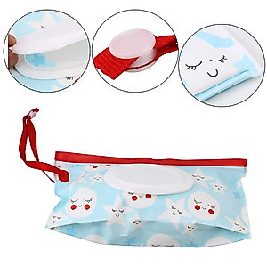 Sc0nni 5 Pack Baby Wipes Container, Reusable Portable Wet Wipe Pouch,Wipe Dispenser Container,Baby Travel Wet Wipe Holder