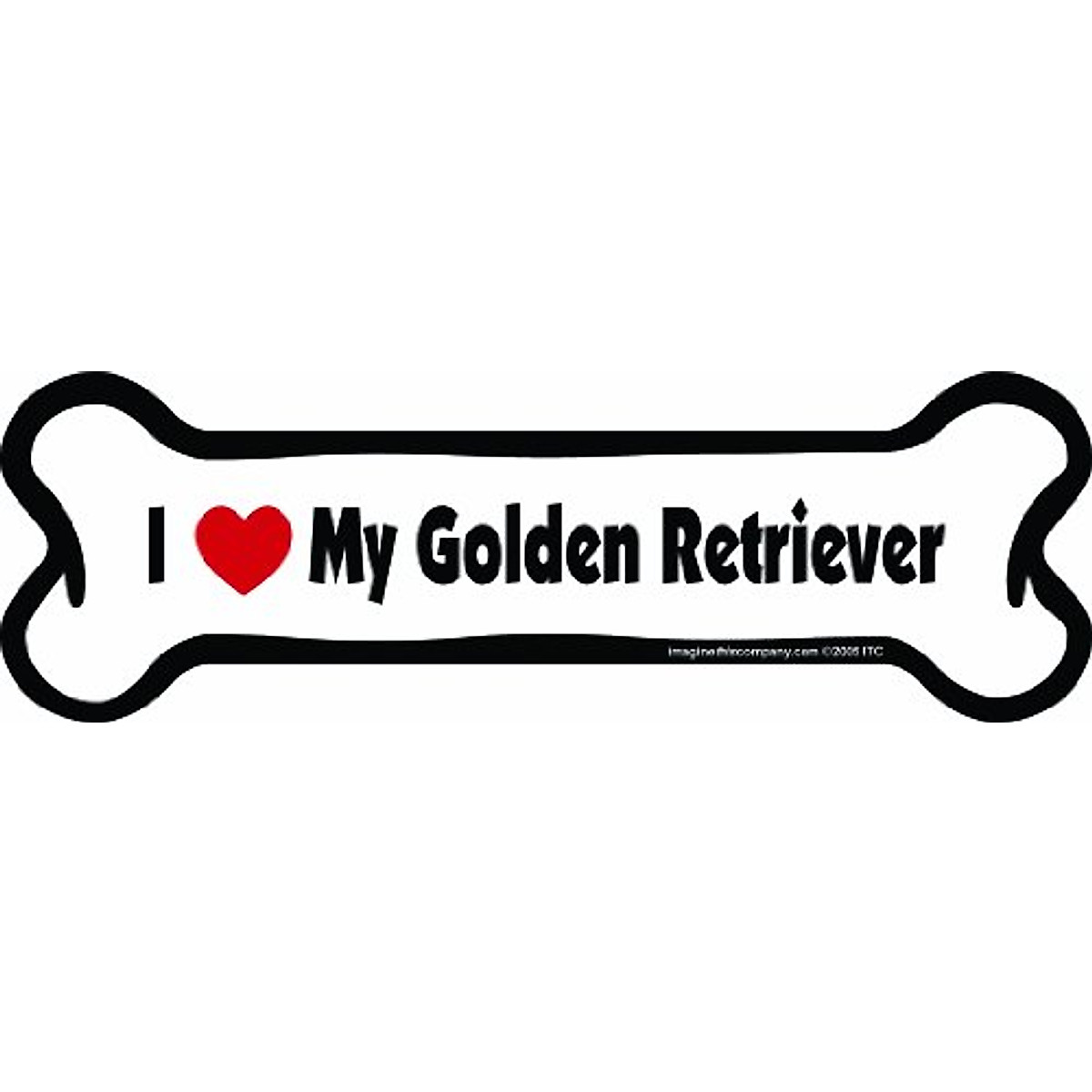 Imagine This Bone Car Magnet, I Love My Golden Retriever, 2-Inch by 7-Inch