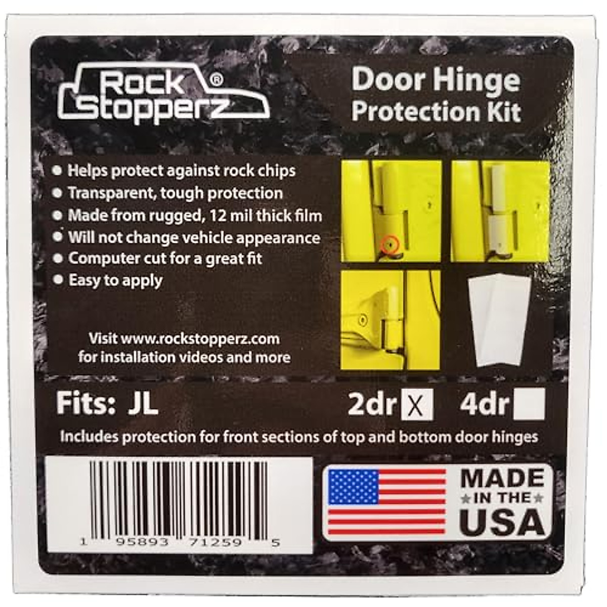 Rock Stopperz Door Hinge Protection kit - Compatible with Jeep Wrangler JL 2 Door (2019 - Current)