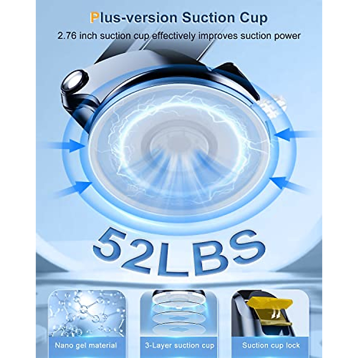 Humixx 【2022 Stable Nano Suction Cup】 Phone Mount for Car Universal Hands-Free Suction Cell Phone Holder for Car Dashboard Air Vent Car Phone Holder Mount for Samsung iPhone 13 14 Plus Pro Max