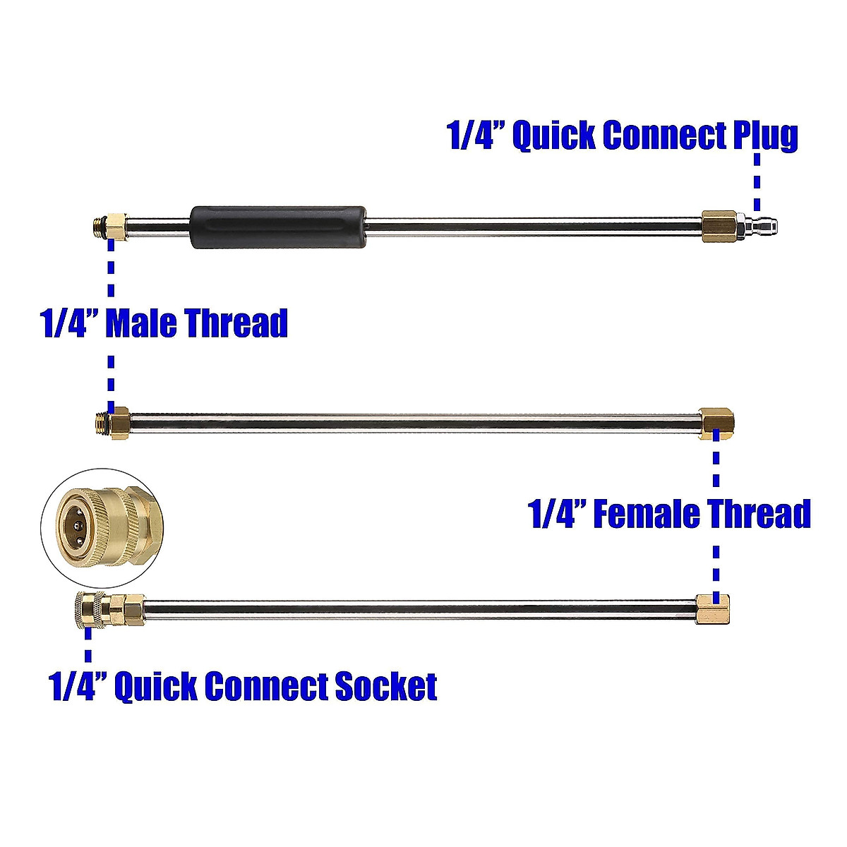 M MINGLE Pressure Washer Wand Extension, Replacement Lance, 1/4 Inch Quick Connect, 4000 PSI