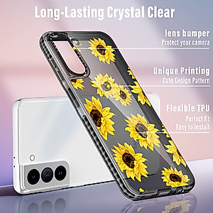 Toycamp for Samsung Galaxy S22 Plus Case, Cute Funny Sunflower Design for Women Girls Boys Teens for Galaxy S22 Plus Cases, Cute Cartoon Sunflower Print Cover for S22 Plus Case 5G, 6.6''