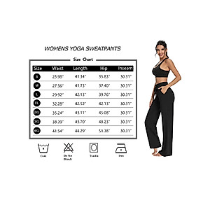 Sarin Mathews Womens Yoga Sweatpants Wide Leg Lounge Pajamas Pants Comfy Drawstring Workout Joggers Pants with Pockets Black S