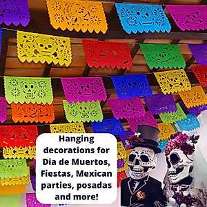 Dia de Los Muertos Papel Picado, Day of The Dead Banners, Dia de Los Muertos Altar 5 Pack|Tissue Paper
