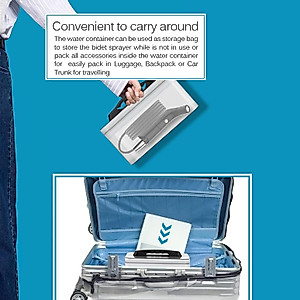 COSWE Portable Travel Bidet Electric Rechargeable Handheld Personal Bidet Sprayer for Hygiene Cleaning for Toilet with 2.3 liters Water container (Black), LIUW_JP2201