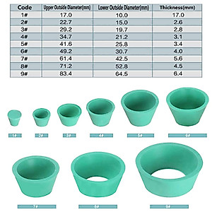 MEETOOT Suction Bottle Pad Silicone Funnel Holder Kit 9 in 1 Buchner Funnel Flask Adapter Green Rubber Filter Gasket Seal Ring Tapered Collar