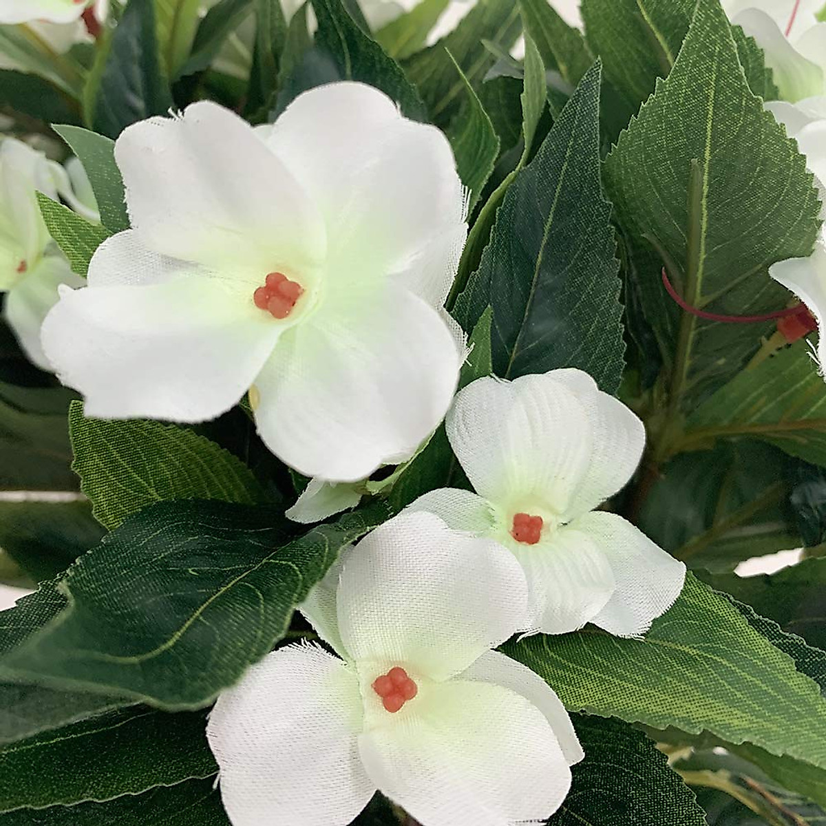 Lopkey Artificial Impatiens Bouquet Flower Patio Lawn Garden Wedding Photo Decor(2Pcs)