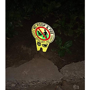 BesLife - Double Sided Sign - No Pooping Dog Signs For Yard - Please Keep Off The Grass Sign - Dont Poop in My Yard Sign with Stake - No Pooping Dog Sign - Dog Signs for Yard