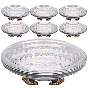 PAR36 LED 12 Watt Light Bulb Outdoor Garden Landscape Lighting Low Voltage 12V AC DC AR111 G53 Spot Lighting Accenture IP65 Flood Lamp 3000k Warm White 12 Volt Indoor Olympic Pool Lights Value 6 Pack