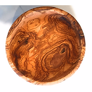 ORCHARD HARDWOODS 12" Artisan Olive Wood Serving Bowl/Centerpiece Rare Decorative Wooden Bowl for Fruit, Salad, Snacks, Chips. Popcorn. In Small 6", Med 7", Lg 8", XL 11", XXL 12". (XXL 12 inch)