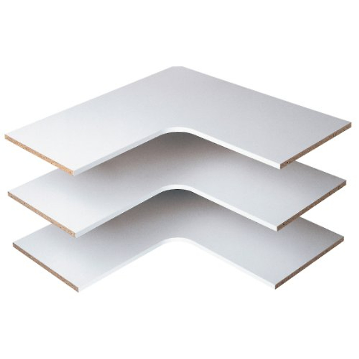 Easy Track Corner Shelves Closet Storage, 30"x30" - 3 Pack, White