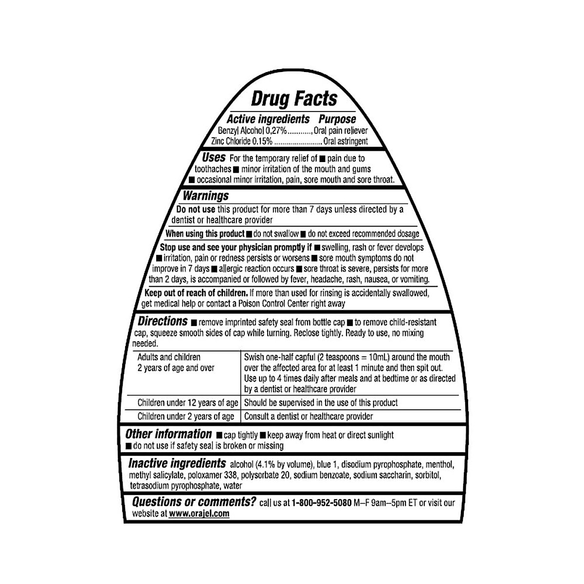 Orajel Analgesic & Astringent Rinse for Toothache Soothing Mint - 16 oz, Pack of 3