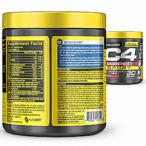 C4 Ripped Sport Pre Workout Powder Fruit Punch | NSF Certified for Sport + Sugar Free Preworkout Energy Supplement for Men & Women | 135mg Caffeine + Weight Loss | 30 Servings