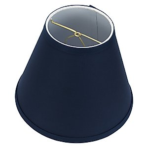 FenchelShades.com Lampshade 5" Top Diameter x 10" Bottom Diameter x 8" Slant Height with Clip-On Attachment for Standard Edison-Style Lightbulb (Linen Navy Blue)