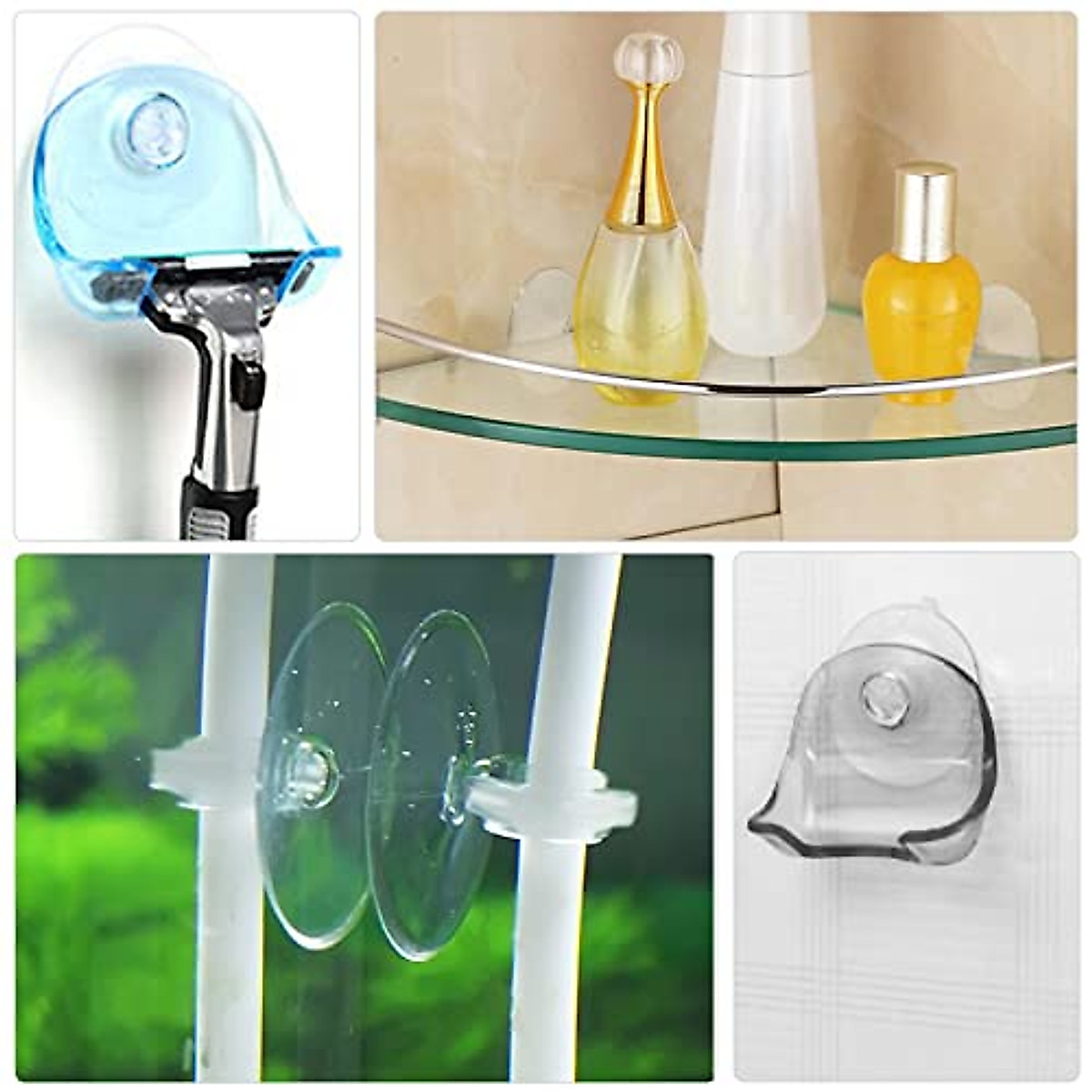 Litoexpe 10 Pieces Clear Suction Cups Without Hooks Without Holes, Small Professional Strength Sucker Pads for Home Decoration and Organization, 0.8 Inch/20mm