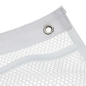 AKOAK 1 Set White 6-Packet Quick Dry Mesh Pockets Fabric Hanging Caddy and Bath Organizer Hang on Shower Curtain Rod/Liner Hooks with 4 Rings