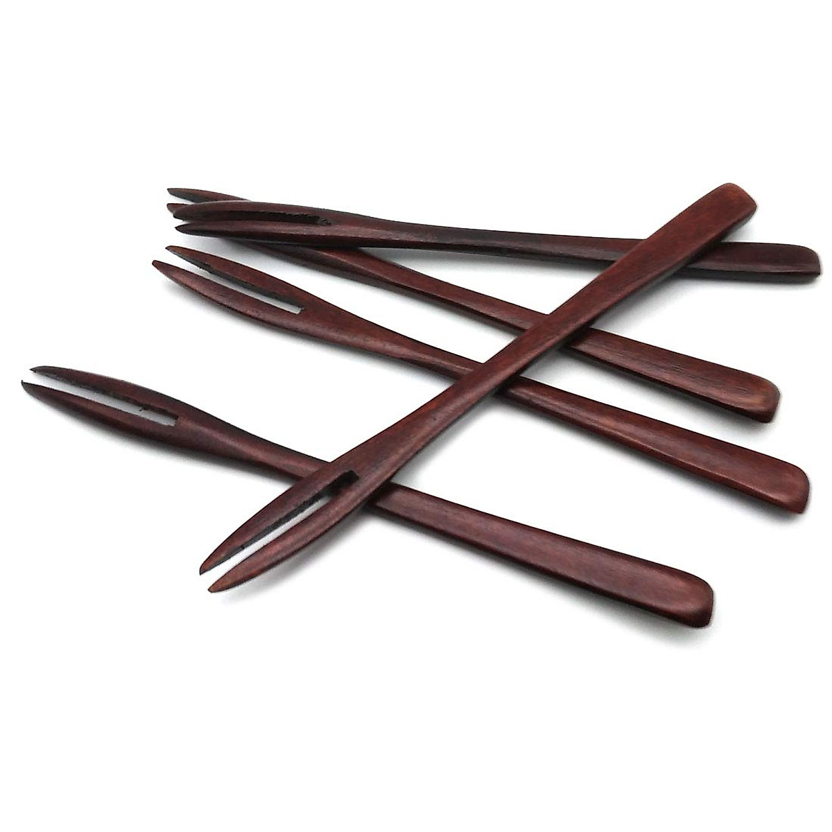 5 Pack Wooden Forks for eating Desserts, Chips, Snacks, Cereal, Salad, Fruit, Eco-friendly Japanese Wood Salad Dinner Fork Tableware Dinnerware for Kids Adult