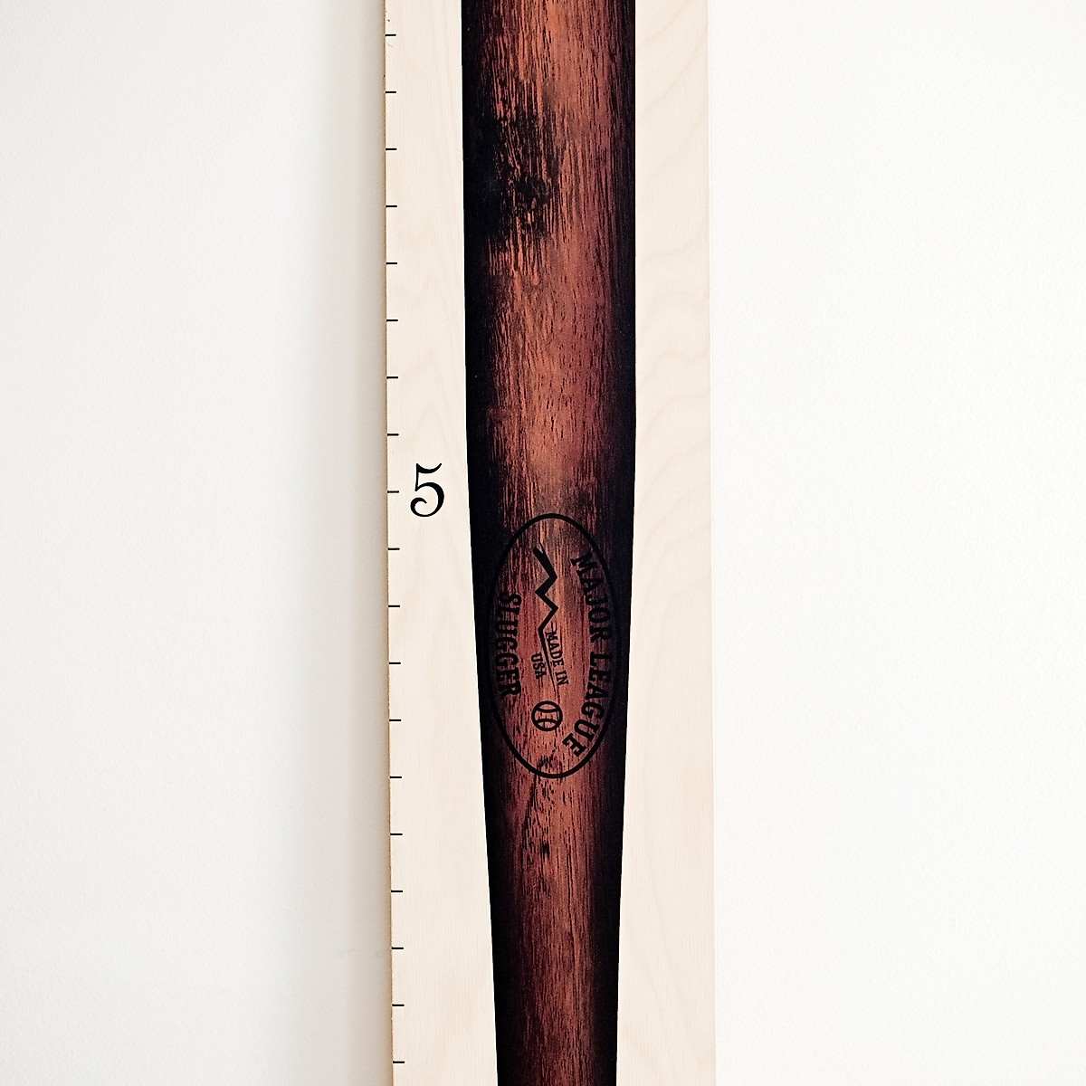 Headwaters Studio Hanging Growth Chart - Baby Height Growth Chart Ruler, Baby Growth Chart, Wood Rulers, Wooden Ruler Growth Chart, Wood Growth Chart, Wall Mounted Height Ruler Baseball Bat, 58"x5.75"