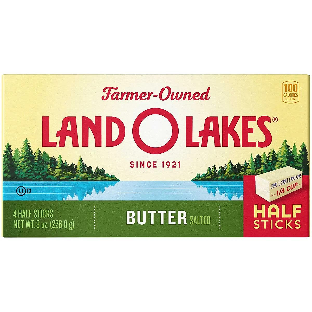 Land O Lakes Quarter Salted Butter, 8 Ounce - 12 per case.