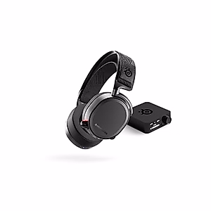 SteelSeries Arctis Pro Wireless Gaming Headset - High Fidelity 2.4 GHz Wireless - Mixable Bluetooth - Non-Stop Dual Battery - OLED Base Station - AI Noise Canceling Mic - PC, PS5, PS4, Mobile - Black