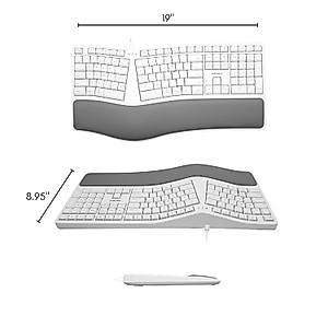 Macally Wired Ergonomic Keyboard for Mac - Comfortable Split Keyboard Mac, Compatible Apple Keyboard with Numeric Keypad - Ergo Keyboard for Mac MacBook Pro/Air iMac