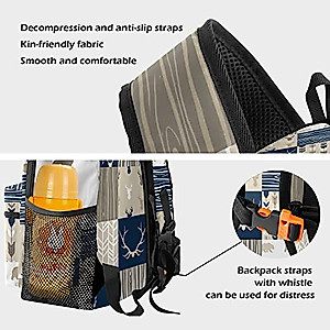 Eiis Woodland Forest Deer Bear Personalized School Backpack for Teen Kid-Boy /Girl Toddler Daypack Kindergarten One Size P22889 P22889