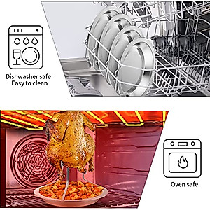 6 Pack Beer Can Chicken Holder Stainless Steel Chicken Roaster Rack Beer Can Chicken Stand Vertical Roaster Rack Chicken Roasting Rack Turkey Standing Holder with Pan for Grill Oven Camping Home BBQ