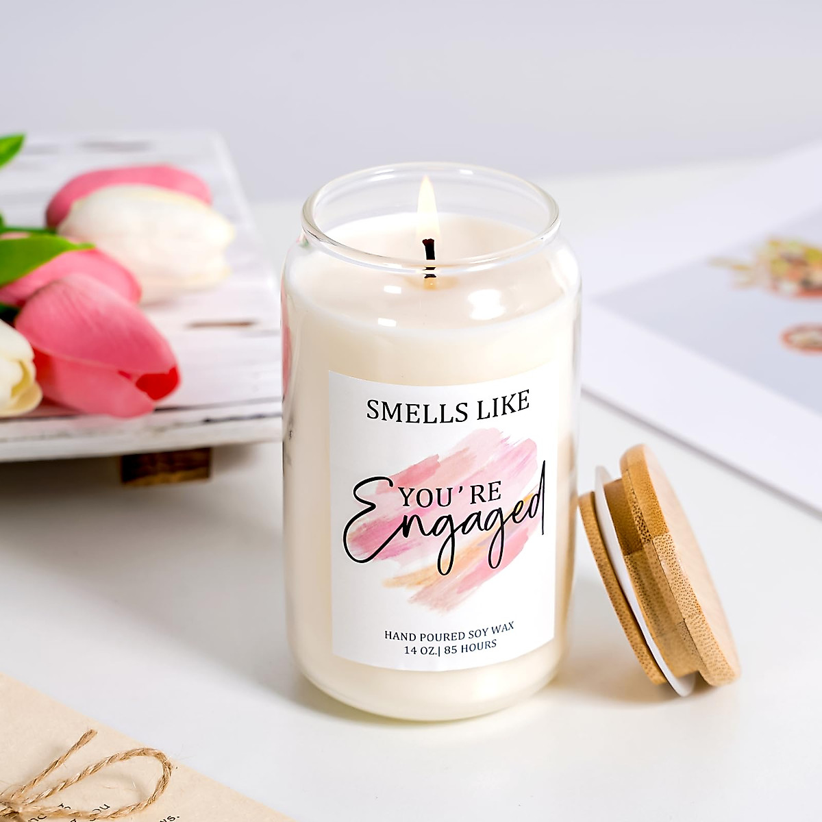 Engagement Gifts for Couples Engagement Candle Gifts for Newly Engaged Couples Engagement Gifts for Her Engaged Gifts Engaged Candle Engagement Party Gifts for Couples Women Her Future Mrs Gifts 14oz