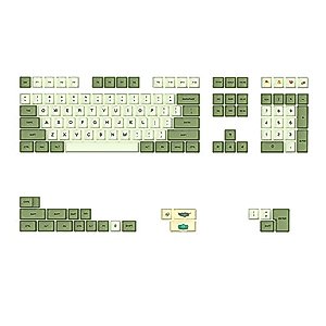 IDOBAO Matcha Keycaps Green PBT Keycaps Dye Sublimation OEM Profile Full Layout 128 Keys for Cherry Gateron Kailh Switches Suits gh61/rk61/akko Mechanical Keyboard English Korean Russian(English)