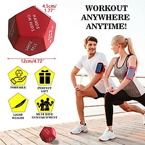 EUKK Yoga Exercise Dice, 12 Sided Fitness Dice Home Gym Equipment, PU Workout Dice for Full Body Workouts – Includes Yoga Dice