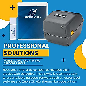 Zebra ZD421 Thermal Transfer Desktop Printer 203 dpi Print Width 4-inch USB Ethernet ZD4A042-301E00EZ | Includes JetSet Label Software